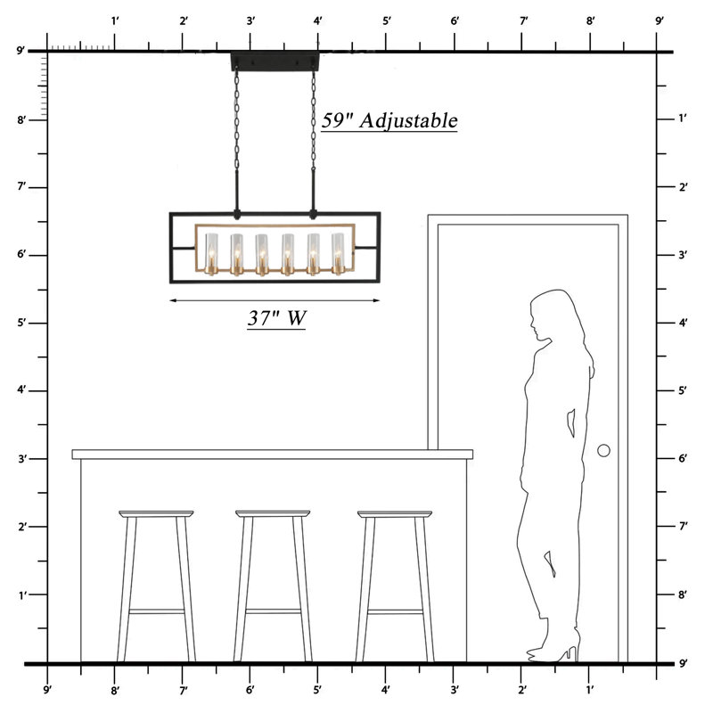 Willa Arlo™ Interiors Labonte 6 - Light Kitchen Island Pendant Light & Reviews | Wayfair